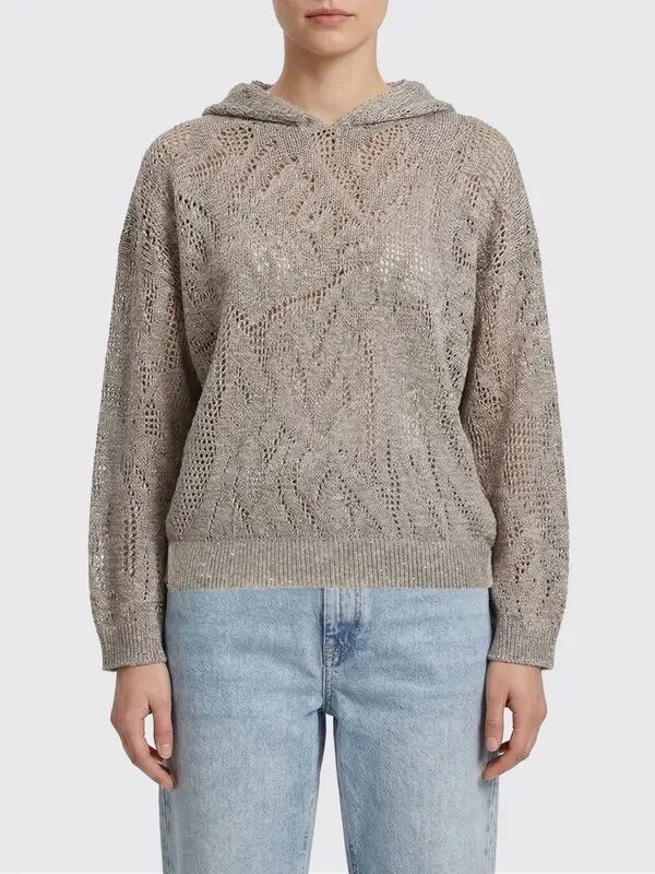 Brunello Cucinelli Linen And Cotton Knit Sweatshirt