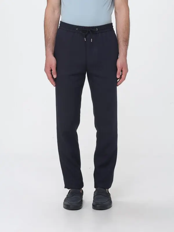 Paul Smith Slim Fit Linen Trousers With Drawstring