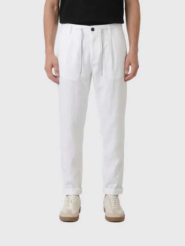 Eleventy Cotton And Linen Drawstring Trousers