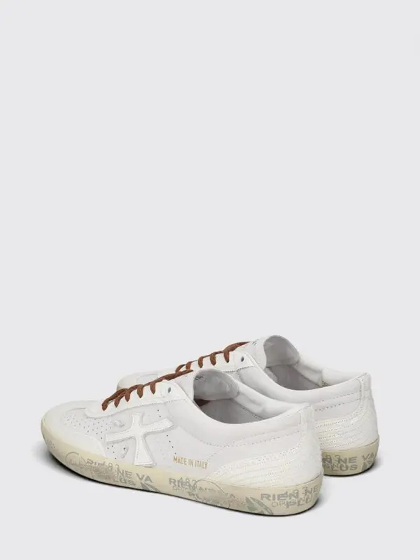 Premiata David Leather And Suede Low-top Sneakers - White