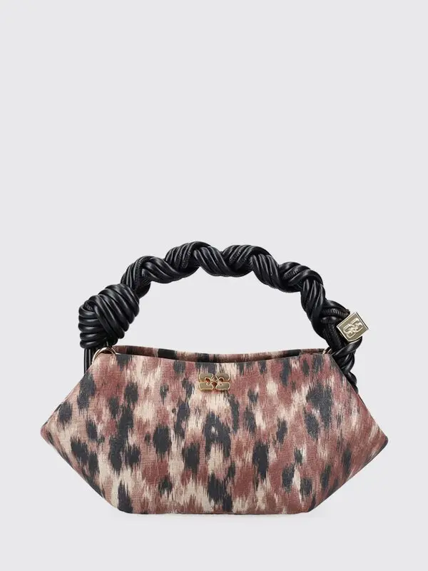 GANNI Mini Bow Animal Print Polyester Bag