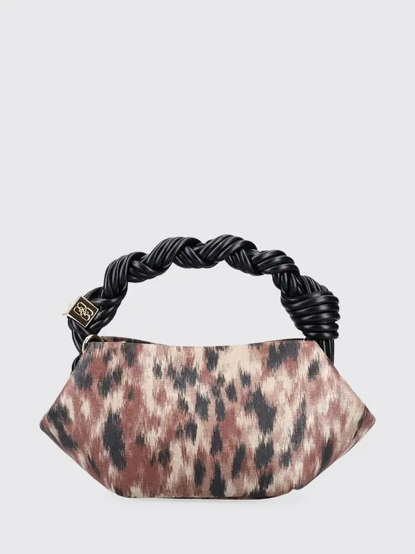 GANNI Mini Bow Animal Print Polyester Bag