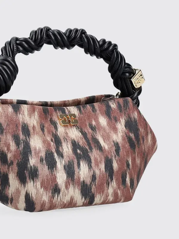 GANNI Mini Bow Animal Print Polyester Bag