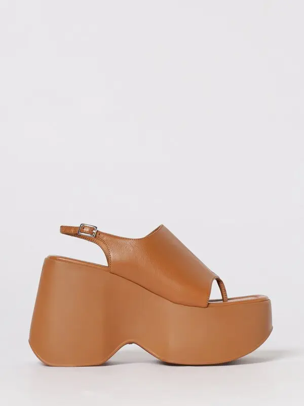 VIC MATIE Leather Wedge Sandals