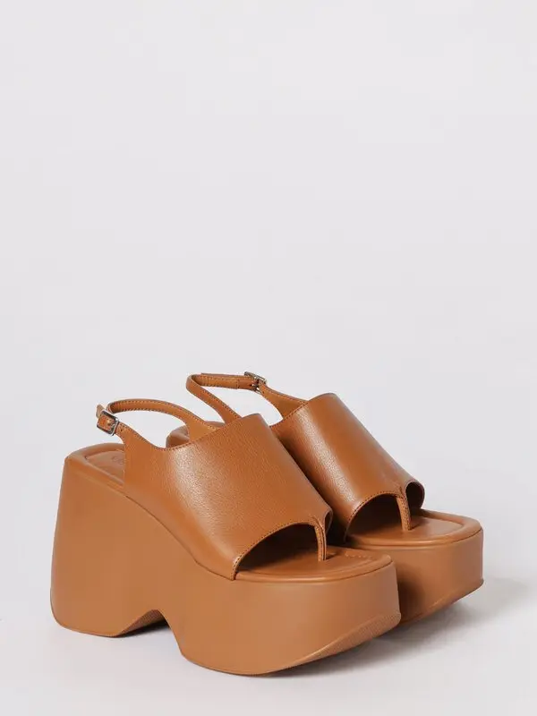 VIC MATIE Leather Wedge Sandals