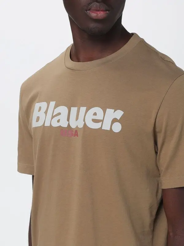 BLAUER. Cotton T-shirt With Logo - Hazel