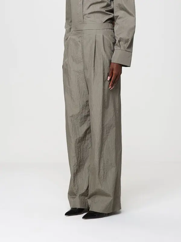 Max Mara Crinkled Taffeta Trousers - Green