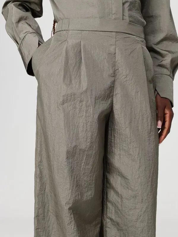 Max Mara Crinkled Taffeta Trousers - Green