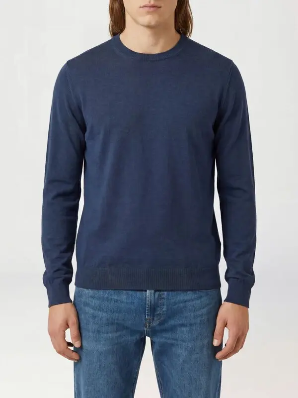 BALLANTYNE Crew Neck Silk & Cashmere Jumper - Blue
