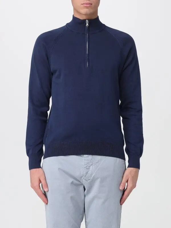 BLAUER. Cotton Knit Sweater - Blue