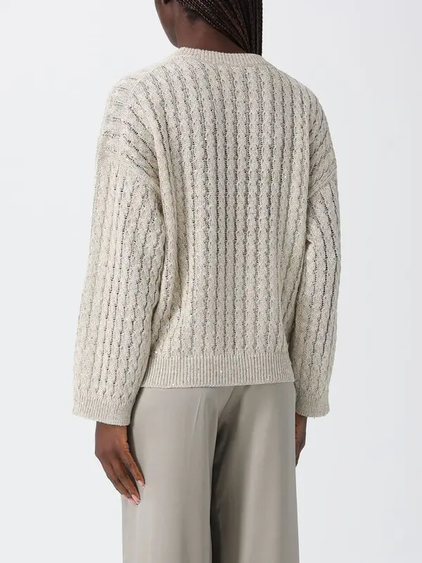 Brunello Cucinelli Linen Knit Top With Intertwined Ribs