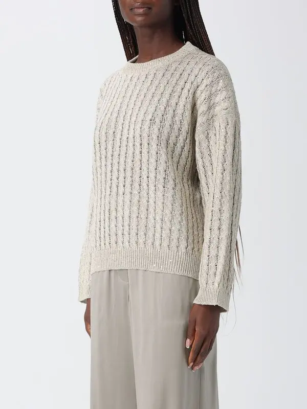 Brunello Cucinelli Linen Knit Top With Intertwined Ribs