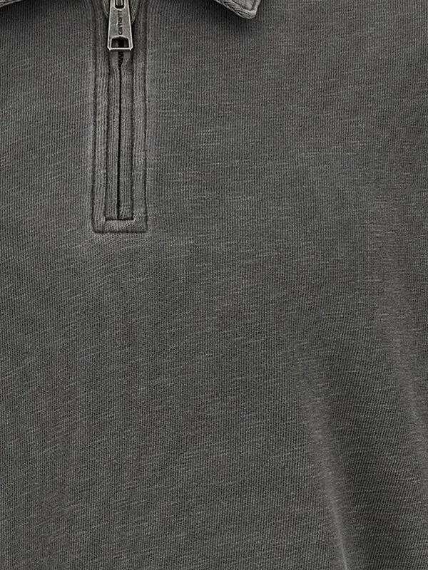 Carhartt Work In Progress Long-sleeved Cotton Polo Shirt With Zip Closure - Black 1