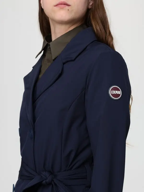 COLMAR Double-breasted Polyester Trench Coat - Blue