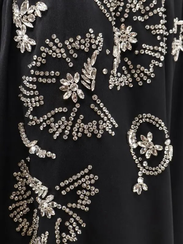 Dries Van Noten Crystal-embellished Polyester Midi Skirt With Elasticated Waist