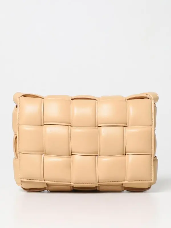 Bottega Veneta Woven Leather Crossbody Bag - Beige