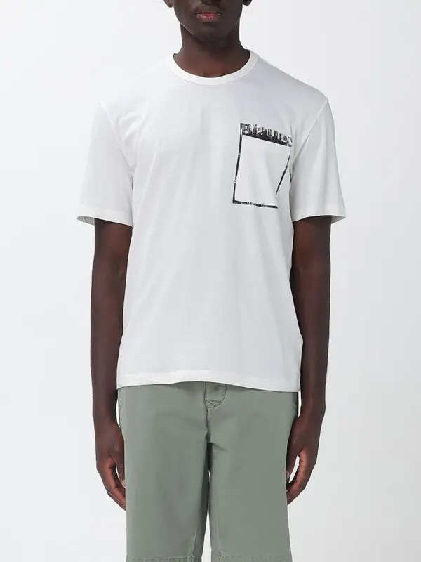 BLAUER. Printed Cotton T-shirt - Ice