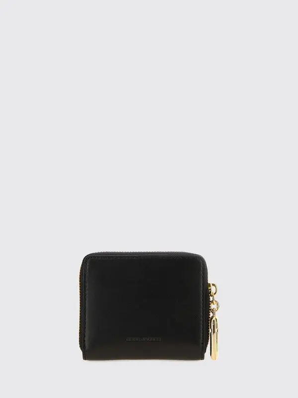 Marc Jacobs Scene Small Leather Wallet With Zip Closure And Card Slots - Black