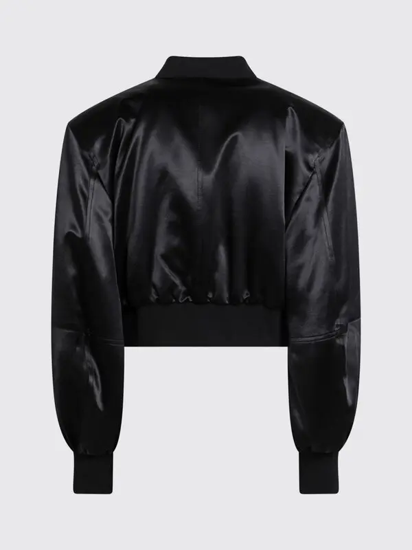 Attico Shiny Viscose Cropped Bomber Jacket