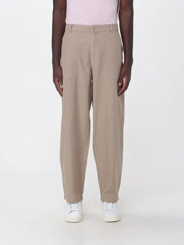 BLAUER. Wide-leg Cotton Trousers - Beige