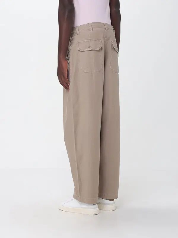 BLAUER. Wide-leg Cotton Trousers - Beige