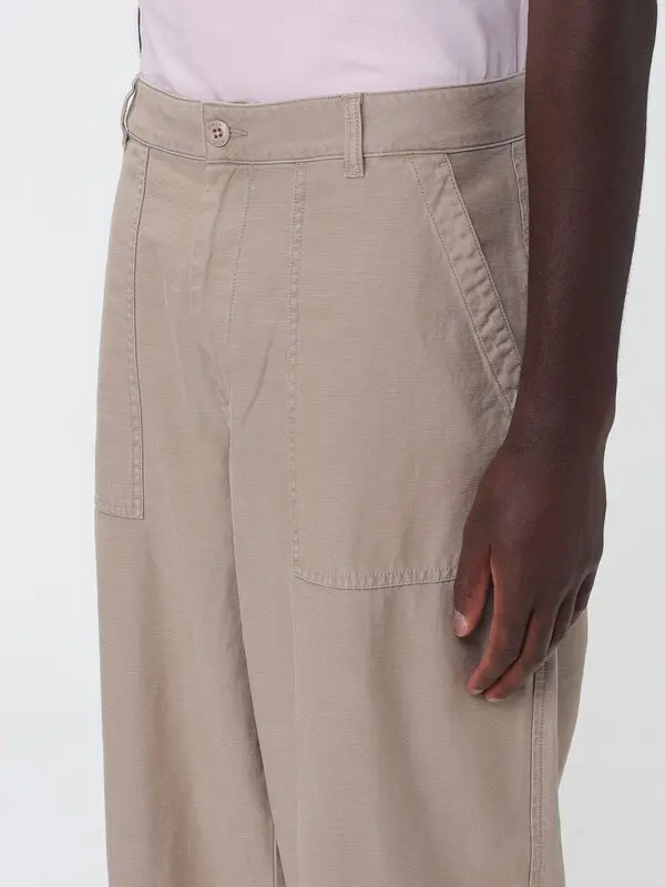 BLAUER. Wide-leg Cotton Trousers - Beige