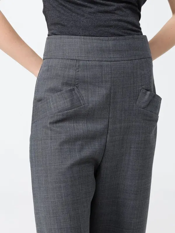 GANNI Wool Blend Cropped Trousers
