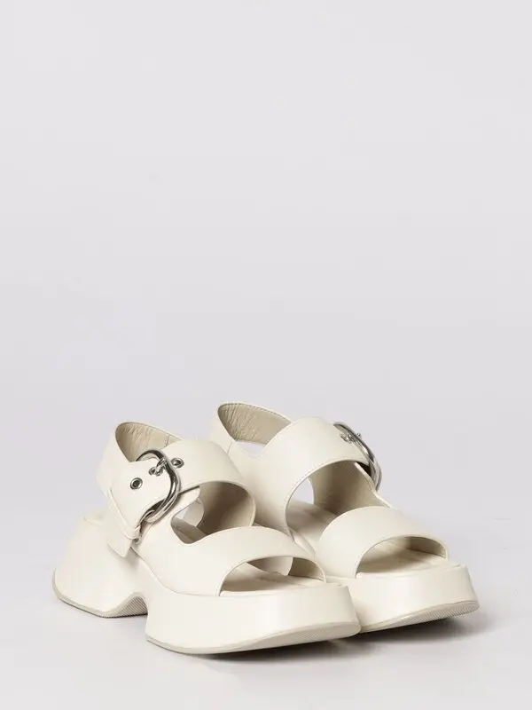 VIC MATIE Leather Platform Sandals - White