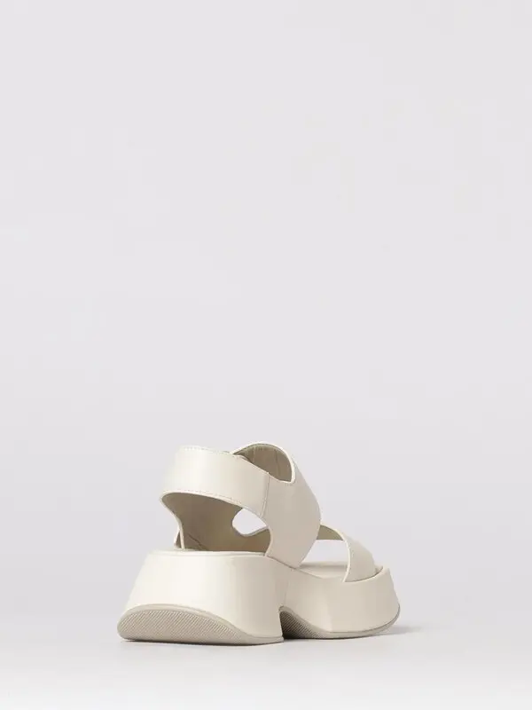 VIC MATIE Leather Platform Sandals - White