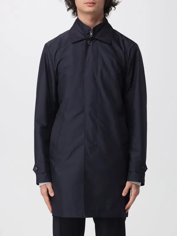 FAY Technical Poplin Coat - Blue