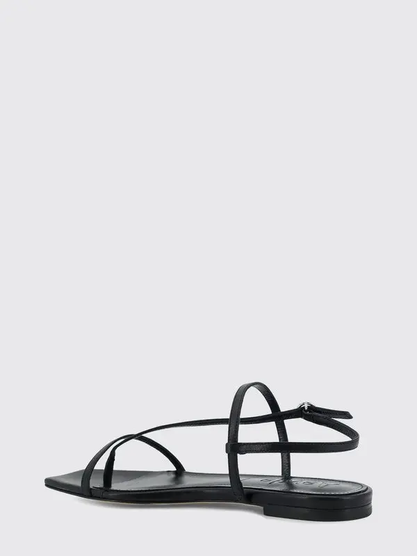 AeydĒ Smooth Leather Slingback Sandals With Low Heel And Square Toe