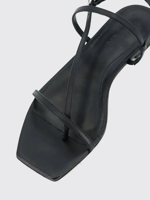 AeydĒ Smooth Leather Slingback Sandals With Low Heel And Square Toe