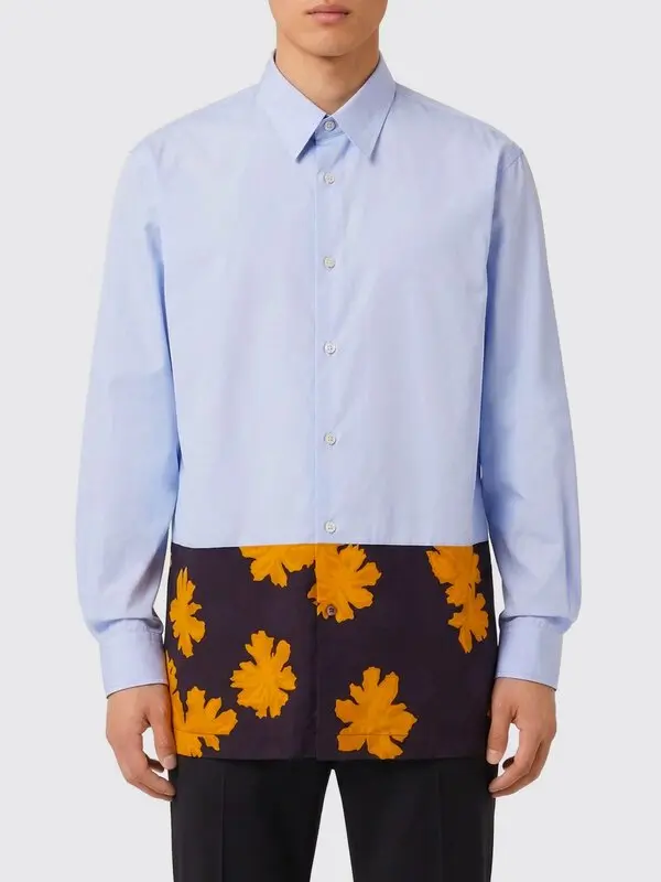 Dries Van Noten Patchwork Cotton Blend Shirt
