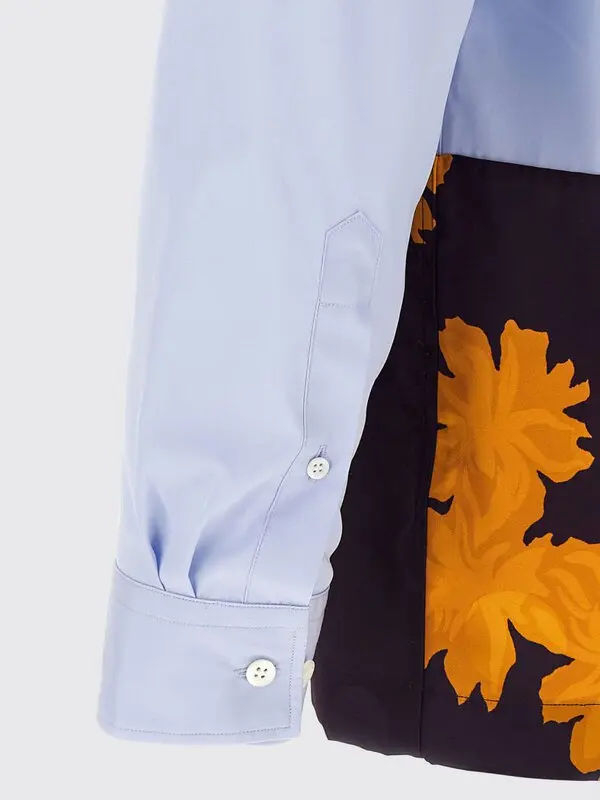 Dries Van Noten Patchwork Cotton Blend Shirt