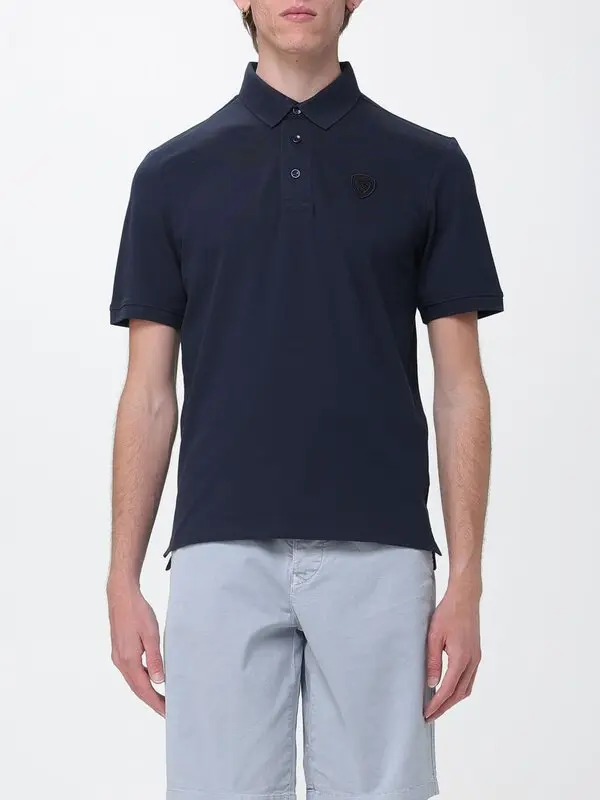 BLAUER. Cotton Polo Shirt - Blue