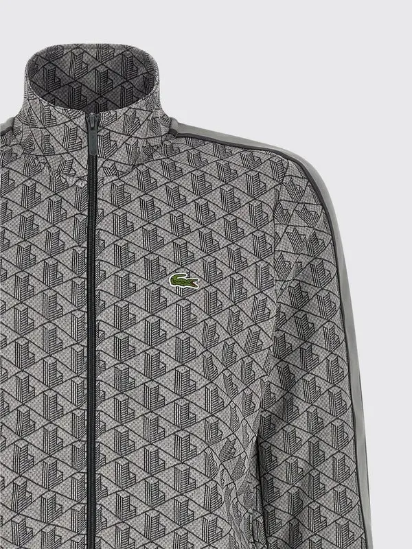 Lacoste Printed Jersey Zip-up Sweatshirt - Grey