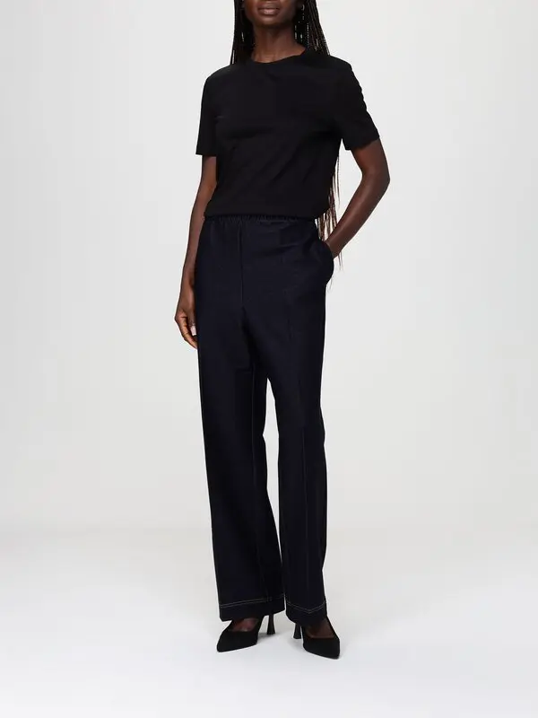 Max Mara Classic Cotton Trousers - Blue
