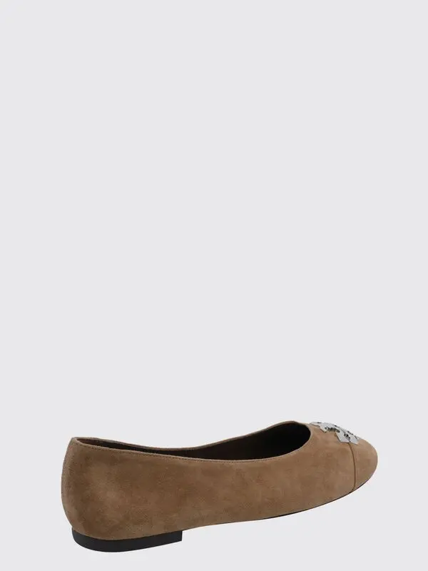 Tory Burch Charlie Suede Ballet Flats With Double T Logo