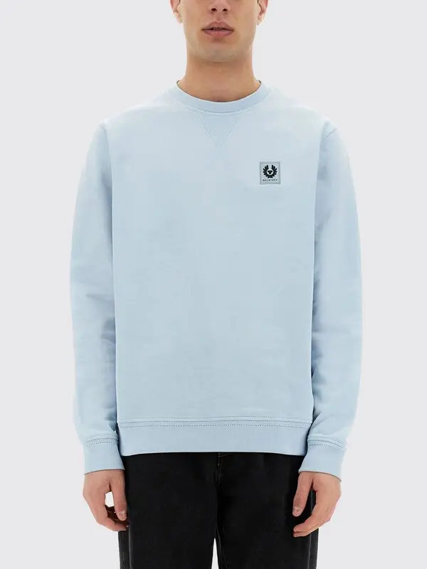 Belstaff Cotton Crew-neck Sweatshirt - Gnawed Blue