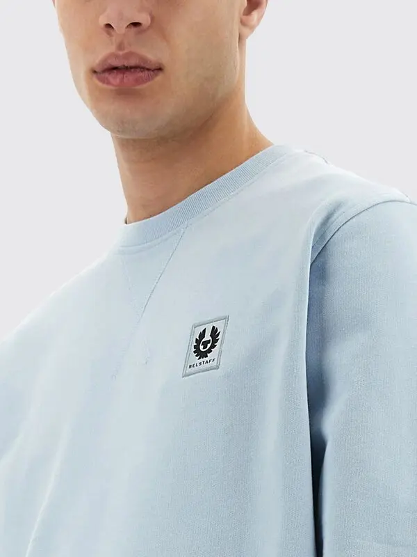 Belstaff Cotton Crew-neck Sweatshirt - Gnawed Blue