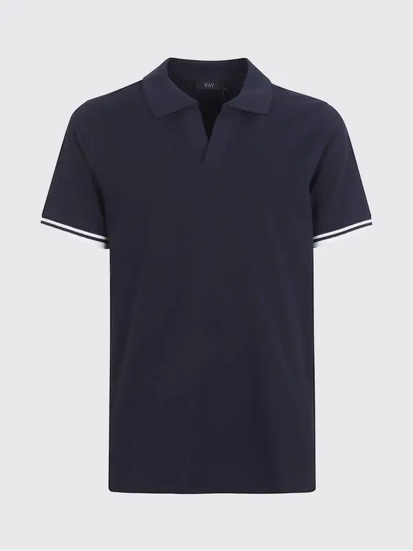 FAY Basic Cotton Polo Shirt - Blue