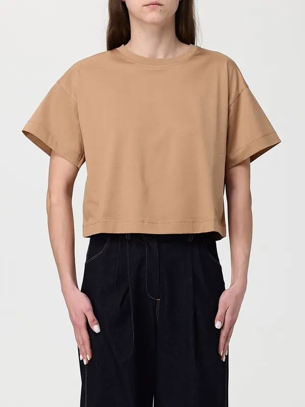 Max Mara Cotton Crop T-shirt - Beige