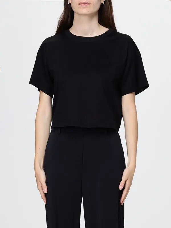Max Mara Cotton Crop T-shirt - Black