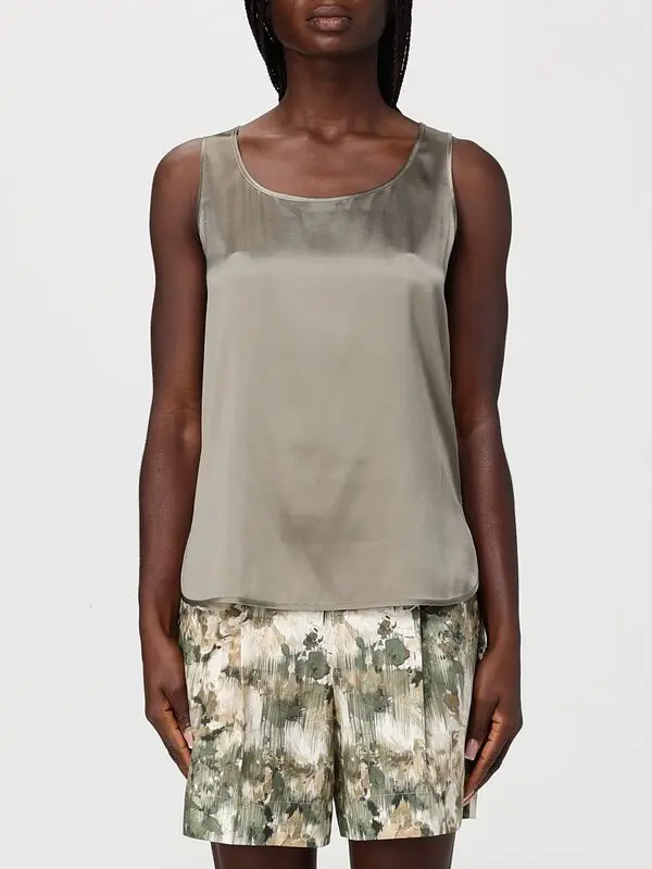 Max Mara Satin Sleeveless Top - Green