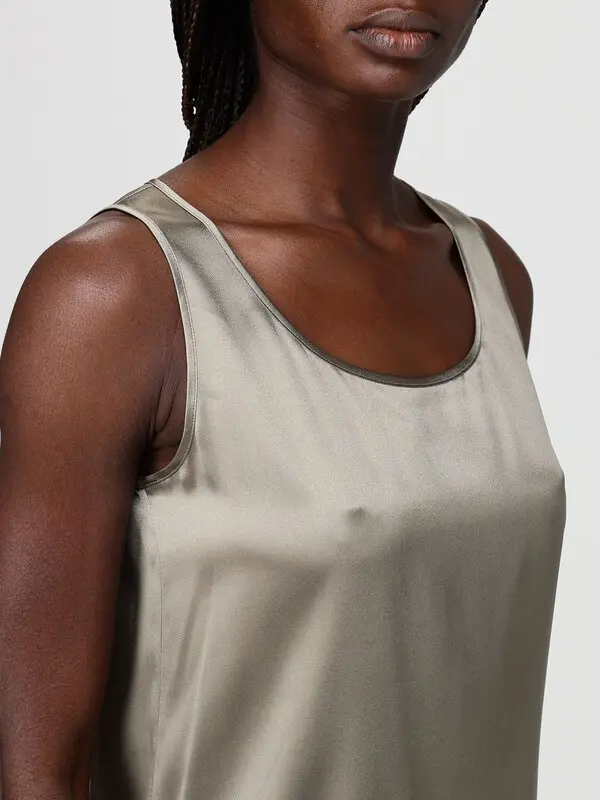 Max Mara Satin Sleeveless Top - Green