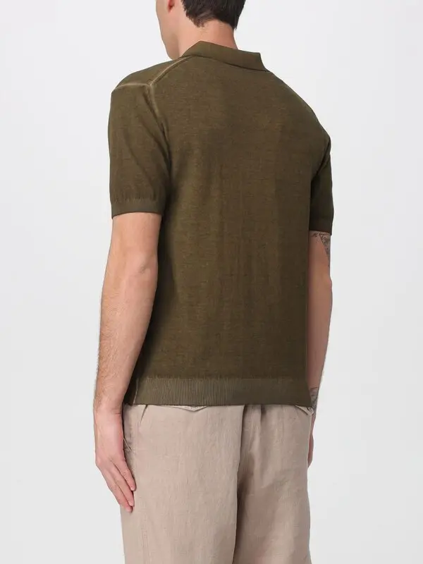 BLAUER. Knitted Cotton Polo Shirt - Military