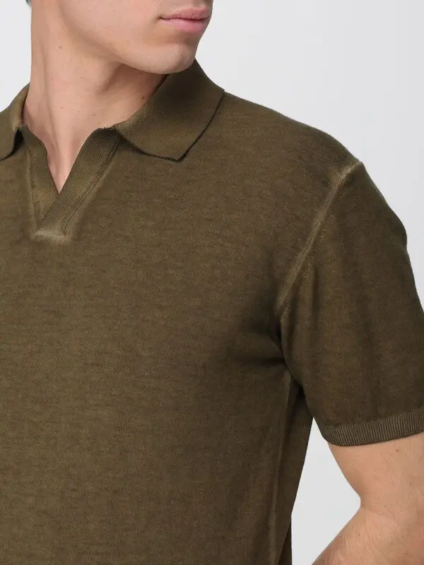 BLAUER. Knitted Cotton Polo Shirt - Military