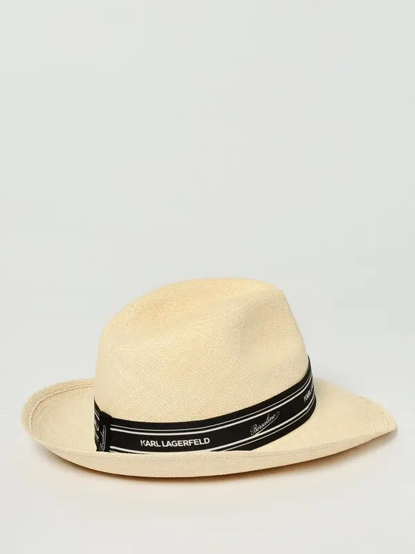 Karl Lagerfeld Panama Hat With Logo Detail