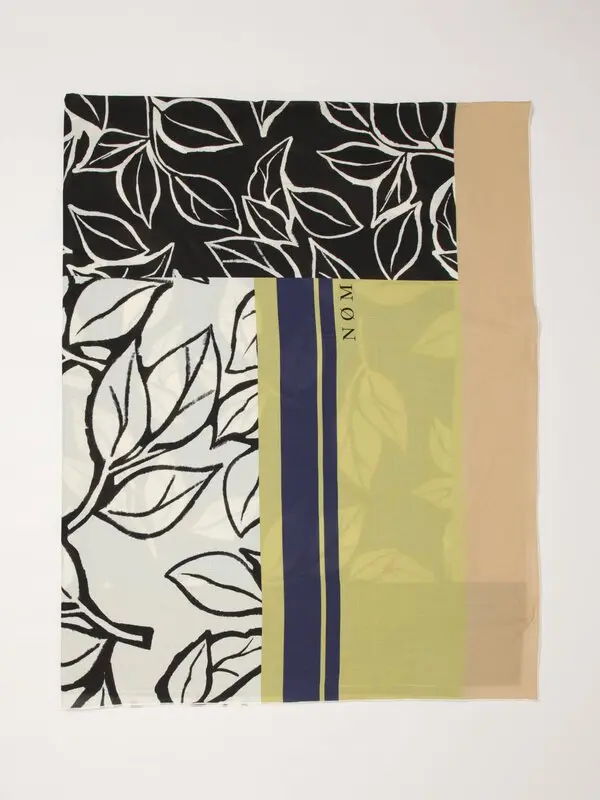 NOM All-over Floral Print Cotton Foulard - Navy