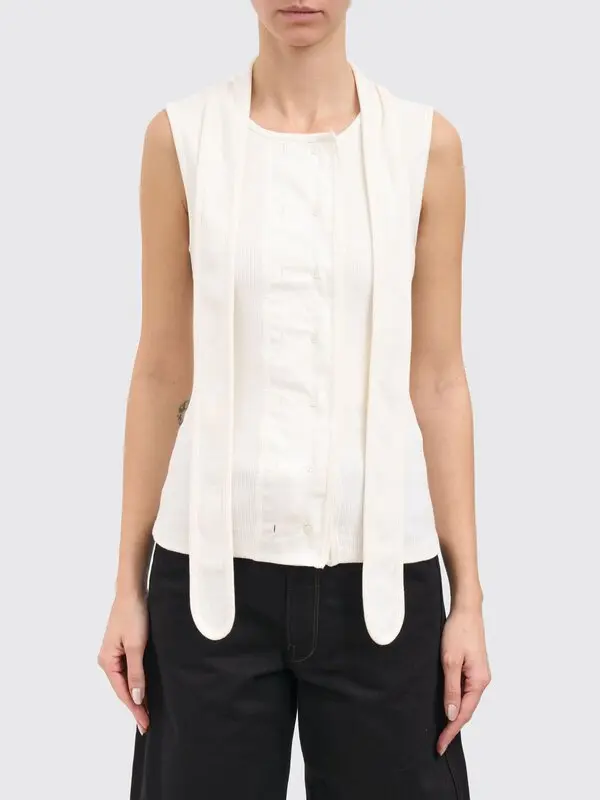 LEMAIRE Sleeveless Cotton Blend Top - Milk